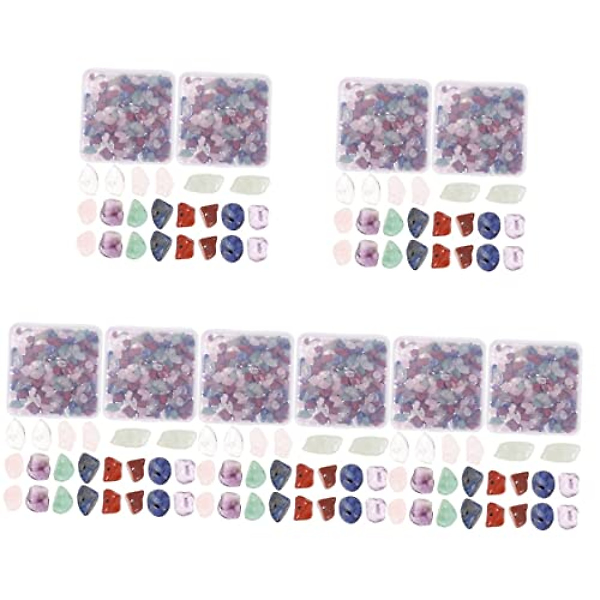 10 Sets Natural Stone Beads Crystal Chips Crystal Rocks Natural Gemstone Beads Aquarium Gravel Rock Loose Beads Irregular Gemstones Bead Bracelet Making Kit Beading Beads DIY Beads