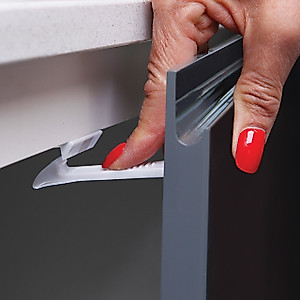 Dreambaby Adhesive Safety Latches for Drawers & Cabinets, White, 4 Count