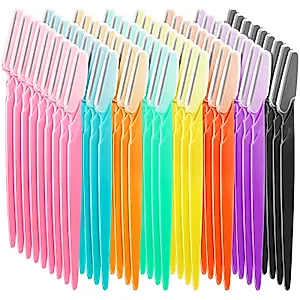 96 Pcs Eyebrow Razors Shavers Trimmers for Women Dermaplane Razor Facial Razors Shavers Facial Hair Removal for Women Exfoliating Dermaplaning Tool for Face with Precise Cover for Makeup Care Tools