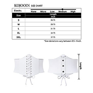 KOJOOIN Women's Corset Waist Belt Leather Underbust Corset Belt for Dresses White 2XL