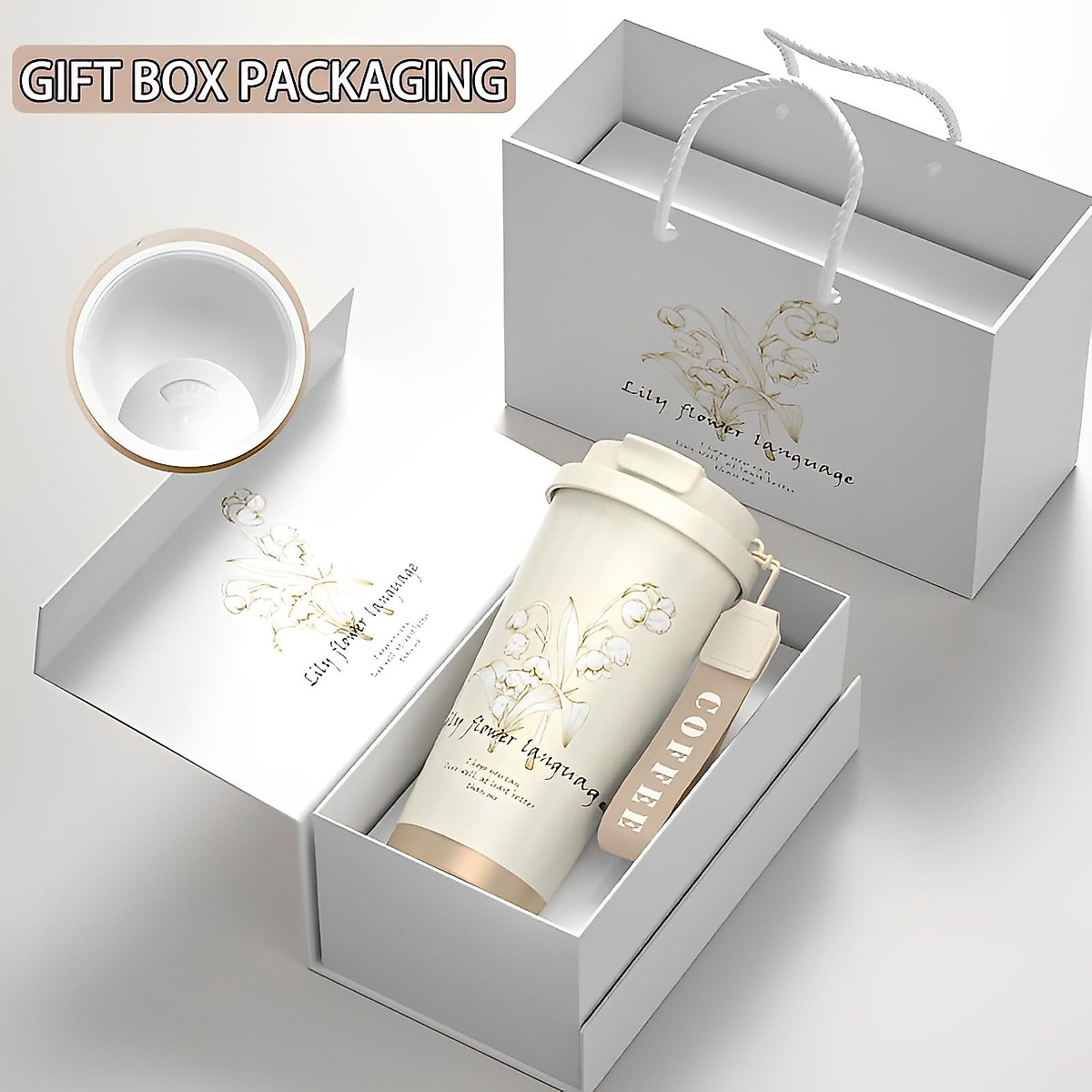 Simple Modern Travel Coffee Mug Tumbler with 360° Sealing | Ceramic-Lined Insulated Stainless Steel Cold Brew Iced Coffee Cup Thermos | Gifts for Women Men Her Him 17oz (White)