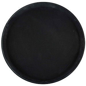 Winco TFG-14K Round Fiberglass Tray with Non-Slip Surface, 14-Inch, Black
