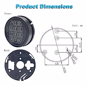Electronic Safe Lock Replacement Keypad with Solenoid Lock, Gun Safe Lock with Programmable Electronic Keypad, Lock Fits High Security Safe Box and Security Cabinet