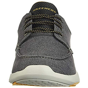 Skechers Men's Relaxed Fit-Elent-Mosen Boat Shoe, Black, 9.5 M US