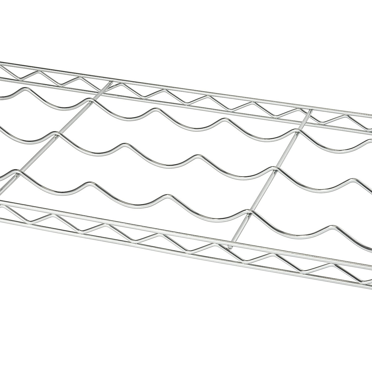 TRINITY EcoStorage 4-Tier Adjustable Metal Wire Wine Rack, Freestanding Stackable Bottle Holder for Bar and Kitchen Storage, Minimum 36 Bottle Capacity, 36” W x 14” D x 34.5” H, Chrome