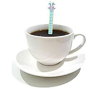 COMIART Creative Guitar Coffee Tea Spoons, 18/10 Stainless Steel Stirring Mixing Spoons, Fun Gift for Music Lover, 4.7 Inch Cute Sturdy Teaspoons, Pack of 4, Silver