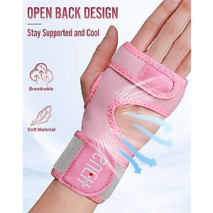 SUEH DESIGN Carpal Tunnel Wrist Brace Night Support, Adjustable Wrist Wrap for Tendonitis Arthritis and Workout Pains Relief, Wrist Splint for Right Hand, Pink
