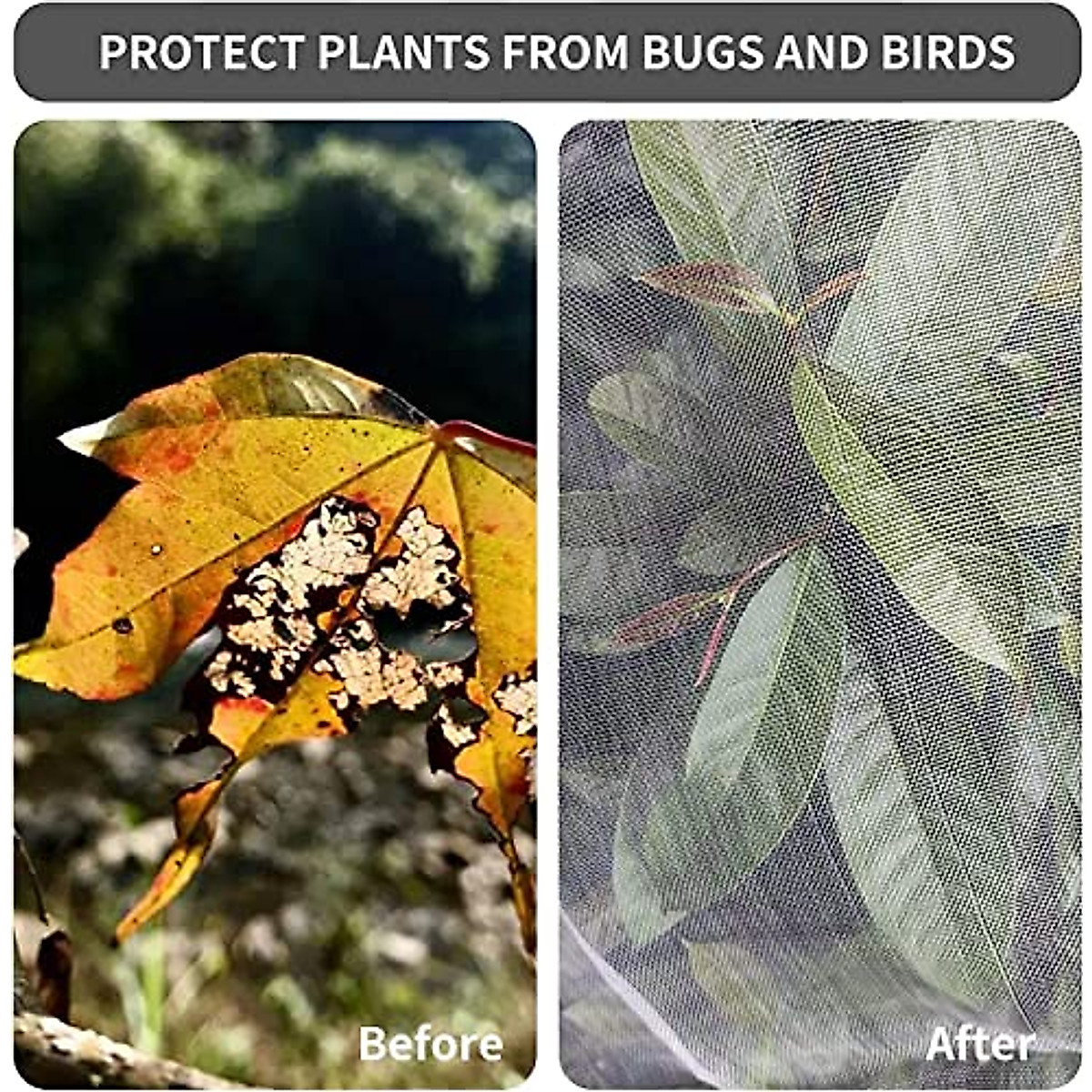 6.9' x 8.5' Large Fruit Tree Netting, Ultra Fine Mesh Garden Insect Tree Cover with Drawstring Transparent Bird Plant Barrier Flower Fruit Mesh Screen for Preventing Deer Squirrel Bug