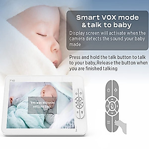 GUAZI STORE Baby Monitor, 7-inch Large Screen,Baby Monitor with Camera Audio Split Screen, Rotating Camera, Two-Way Talk, Temperature Monitoring,Baby 2 Camera,Automatic Night Vision, Lullaby.…