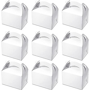 60 Pieces Gable Boxes White Treat Boxes White Candy Boxes Party Favor Boxes White Paper Gable Gift Boxes Small Goodie Gift Boxes for Wedding, Birthday Party, Baby Shower, 4.5 x 3.1 x 3.1 inches