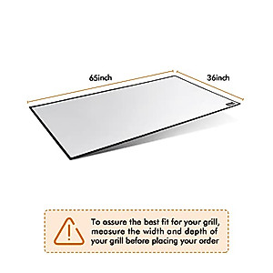 homenote Grill Mat for Outdoor Grill, Fiberglass Large 36 x 65 inches Deck Protector Under Grill Mats, Fireproof Floor Mat for Outdoor, Perfect for Charcoal Gas Grills,Griddles and Smokers, Silver