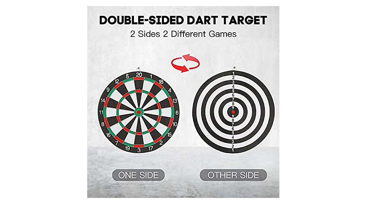 Mini Dart Board Set - 12-inch Double-Sided Dartboard for Fun