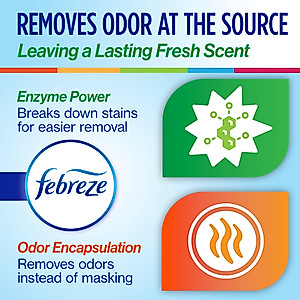 Febreze Laundry Detergent Additive, Original Strength In Wash Odor Eliminator, Designed to Remove Odors in a Single Wash Caused by Sweat, Food, Smoke, Fresh Scent, 50 fl oz (2 Pack)