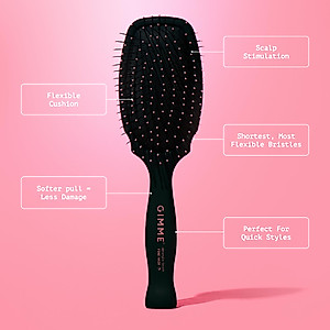 Gimme Beauty - Damage-Free Detangling Brush for Fine, Fragile, and Thin Hair - Anti-Static Heat Resistant Nylon Bristles