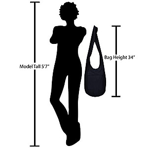 Your Cozy Boho Purses and Handbags Handmade Cotton Bag for Unisex (Cotton Black)