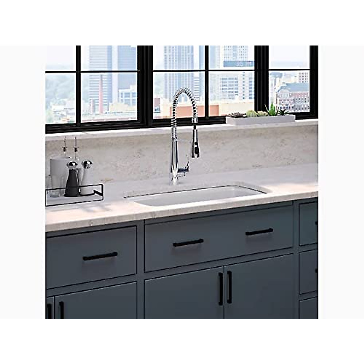 Kohler K-5864-5U-0 Cape Dory Undercounter Kitchen Sink, White, 2.375