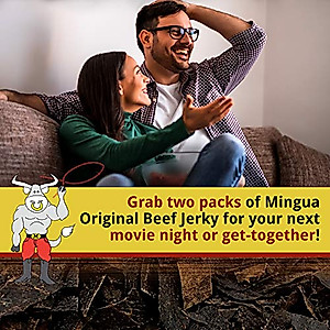 Mingua Beef Jerky in Original Flavor - Nitrite-Free Dried Meat - 100% US Beef (Two 3.5-Ounce Bags)
