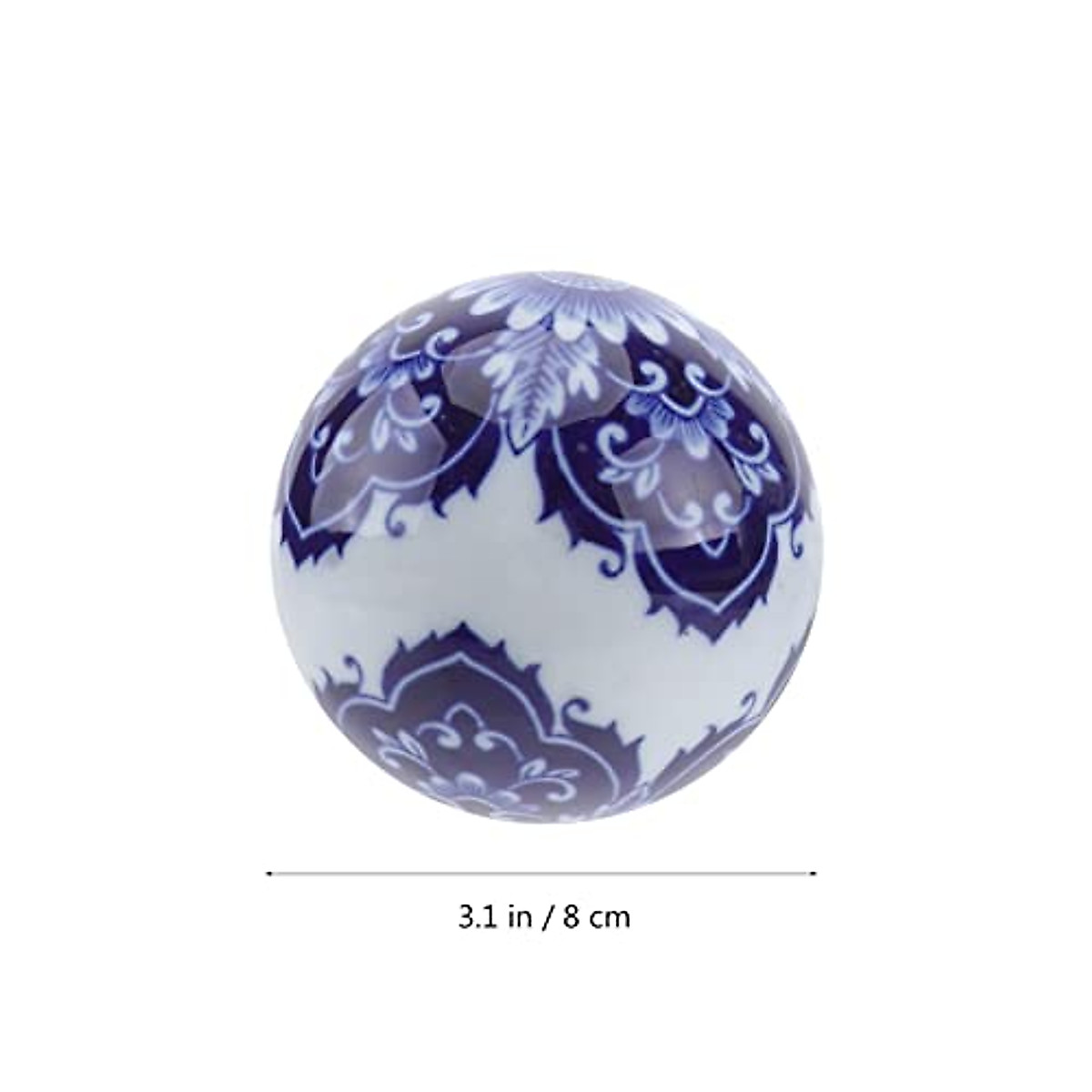 SEWACC Ceramics Balls Set of 3pcs Porcelain Orbs Random Style Chinese Style Decorative Balls Pretty Floating Balls Unique Home Decor for Bowl, Vase, Basket, Dish, Fish Tank ( Blue )