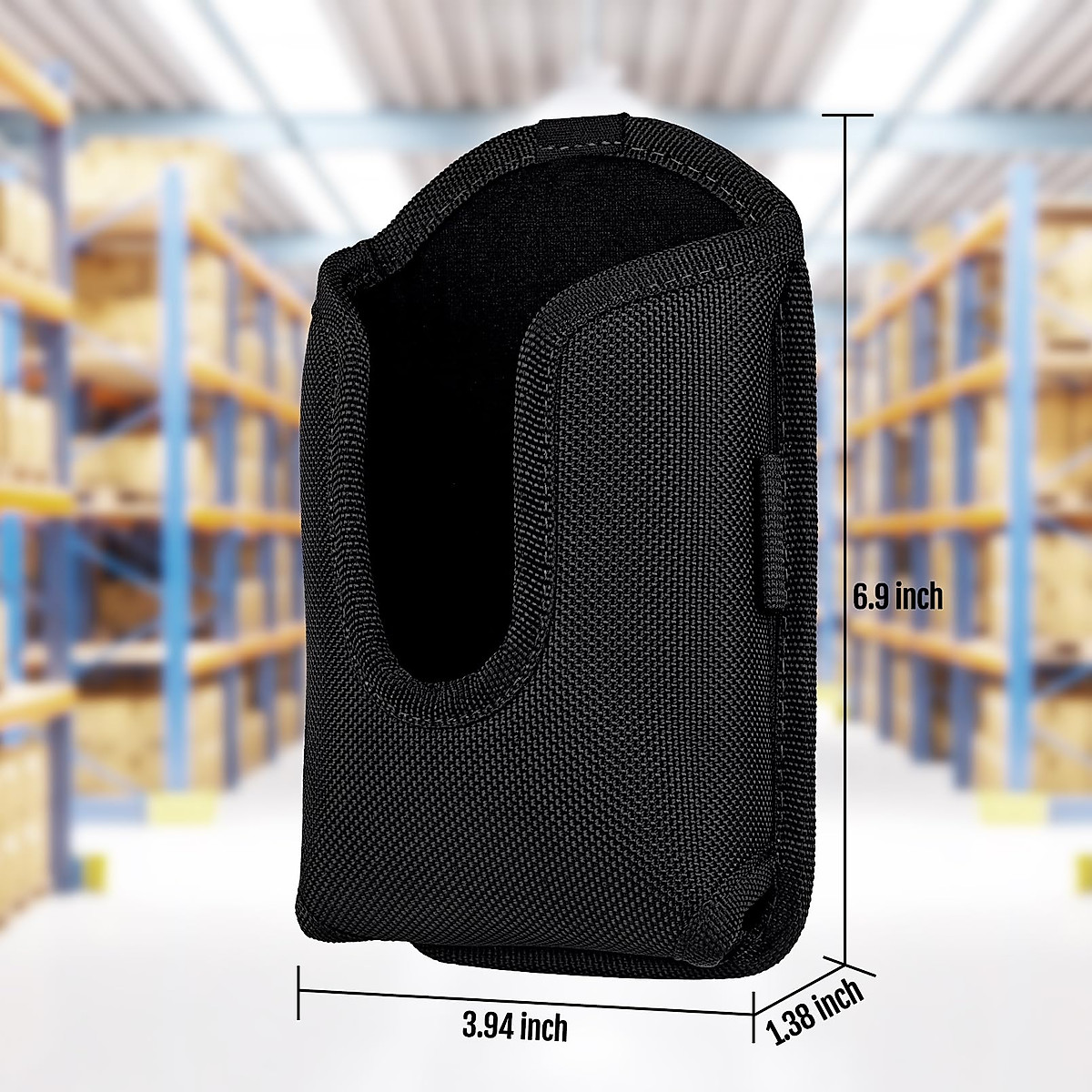 SOGCASE Scanner Holster Handle Series - Thick Quality, Large, Heavy Duty, Sturdy Metal Belt Clip, Durable, Pocket-Friendly, Compatible with Zebra Barcode, Black