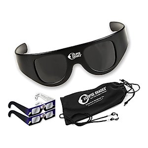 Rainbow Symphony Solar Eclipse Glasses, Wrap Around Goggle, CE & ISO Certified, Safe for Direct Sun Viewing, Made in USA, Bonus 2 Paper Eclipse Shades