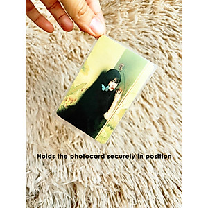 Baskiss 100 Packs Photocard Sleeves, 59 x 90 mm 200 Microns Kpop Clear Sleeves Idol Photo Cards Transparent Protector Trading Cards Shield Cover (Unsealable)