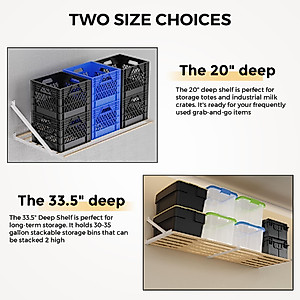 Yingsi-fty 4 Feet Garage Shelving Wall,White Universal Garage Storage Kit,Garage Wall Mounted Shelving System for Garage/Laundry/Kitchen/Hut (4-ft Length x 20-in Depth)