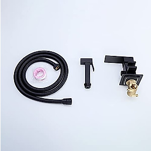 ZLOCYIVHE Handheld Bidet Sprayer for Toilet, Black Brass Bathroom Cloth Diaper Sprayer Set with Cold and Hot Water, Wall Mounted Toilet Bidet Sprayer Kit for Feminine Hygiene, Bathing Pets