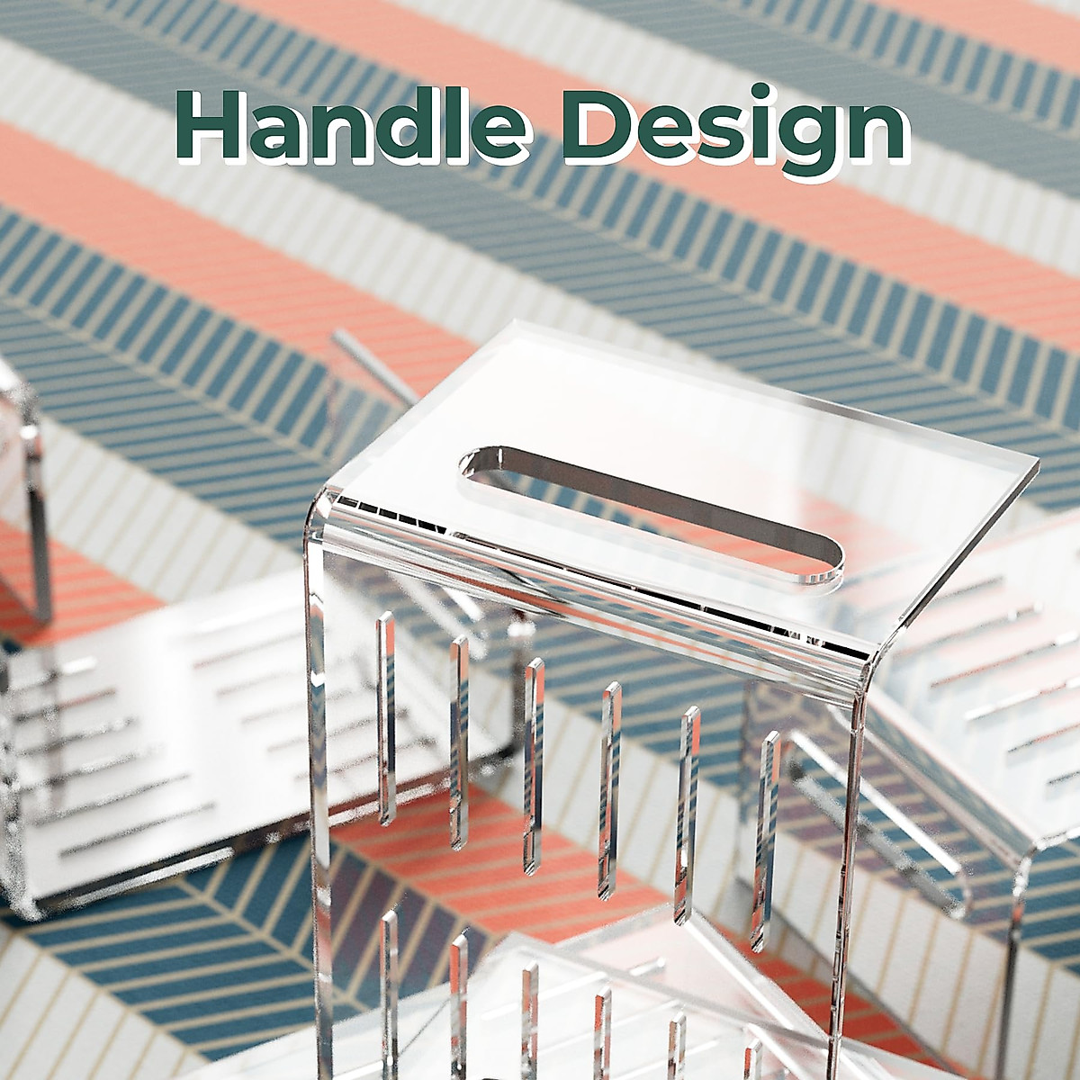 invisibiliter Acrylic Step Stool for Kids, Non-Slip Step Stool with Handles for Kids and Adults, Clear Toddler Stool for Potty Training Aid, Clear Acrylic Foot Stool for Bathroom, Bedroom, Kitchen