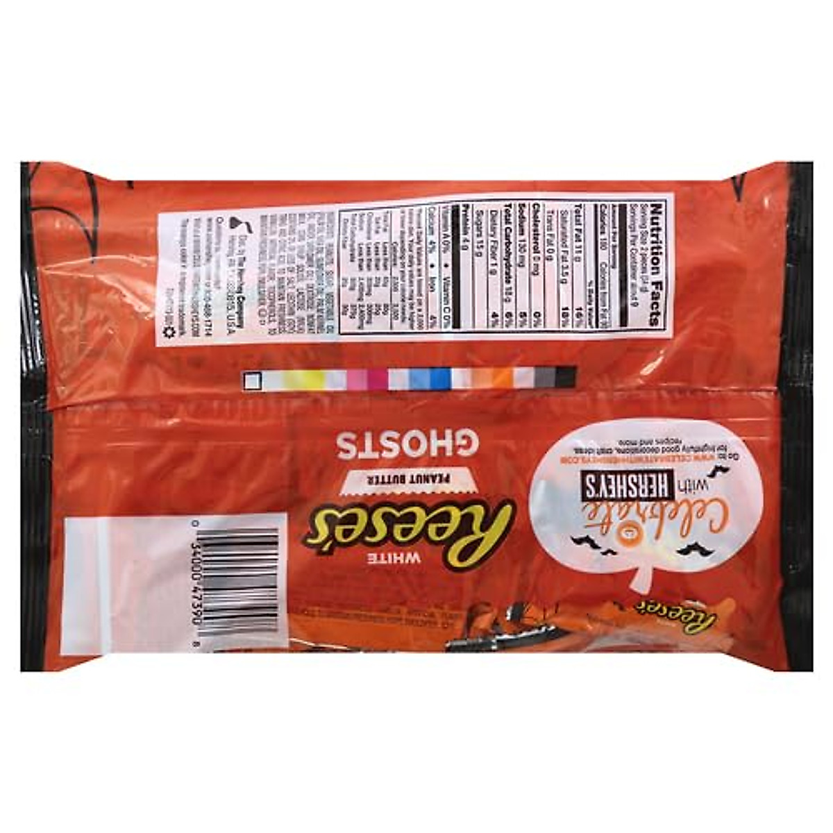 REESE'S White Creme Peanut Butter Snack Size Ghosts Candy, Halloween, 10.2 oz, Bag