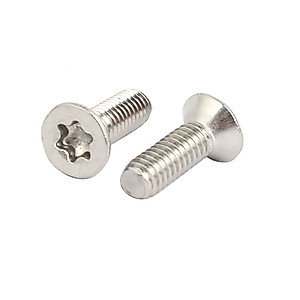 uxcell M4x12mm 304 Stainless Steel Flat Head Torx Drive Type Screw Silver Tone 50pcs