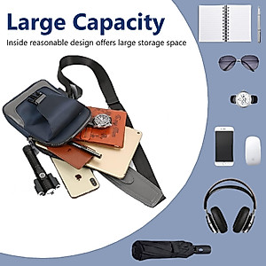 Sling Backpack with USB Charging Port, Chest Bag Crossbody Daypack Shoulder Bag for Women & Men, Hiking, Cycling, Travel #2 Blue