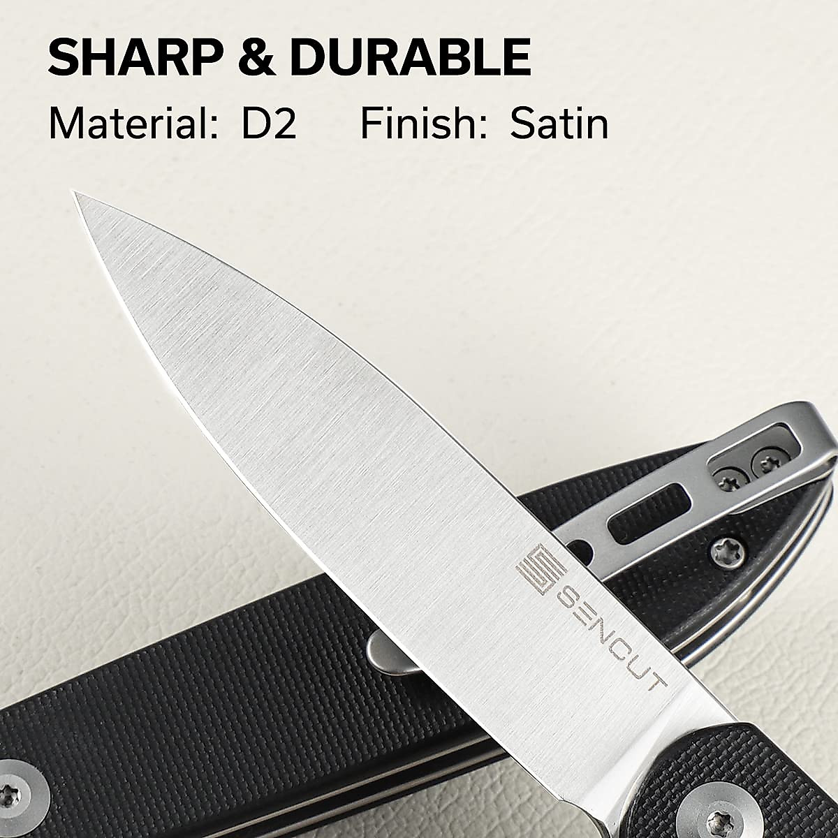 SENCUT Bocll II Pocket Knife Folding Knife for EDC, Liner Lock Small Knife with G10 Handle, Design by Brad Zinker, 2.96'' Blade for Indoor Outdoor Gifts S22019-1