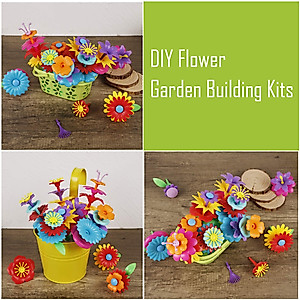 Cllayees 148 Pcs Flower Garden Building Toy Set for Kids, Building Blocks Pretend Gardening Set Preschool Educational Activity Stem Flower Garden Stacking Game Gift for Boys Girls Age 3-7 Year Olds