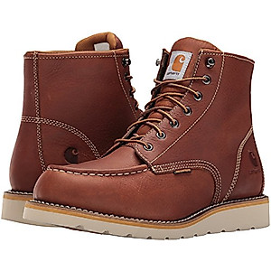 Carhartt mens 6 Inch Waterproof Wedge Soft Toe Work Boot, Tan, 9.5 US