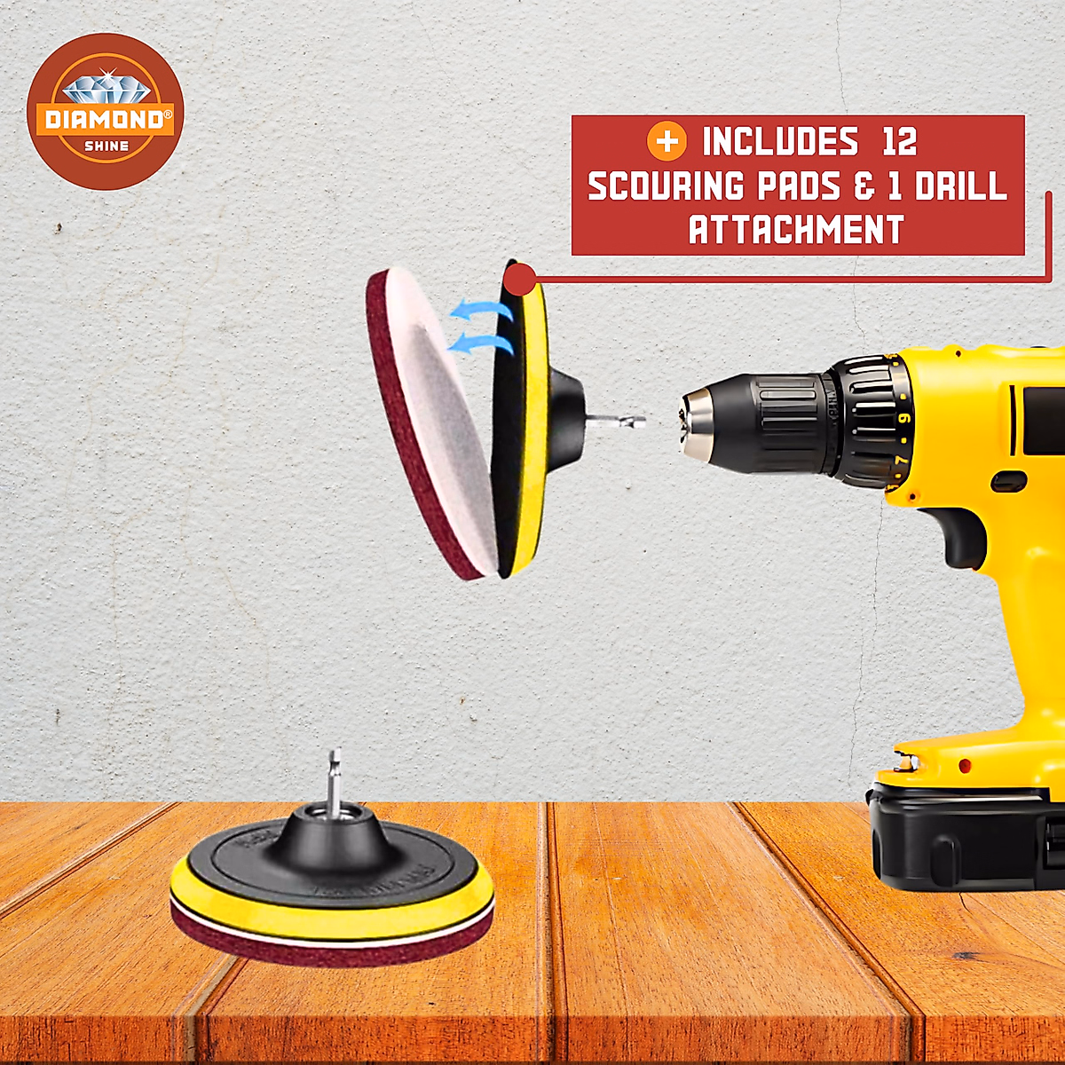 Hard Water Stain & Spot Remover -14 Piece Ultimate Value Pack Drill Brush Cleaning/Scouring Kit - Shower Doors. Glass, Porcelain, Stainless Steel, Chrome, Multi-Surface