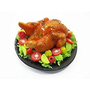 Dollhouse Miniatures Christmas Food Roast Turkey Chicken Thanksgiving 1:6 Compatible with Barbie 16187