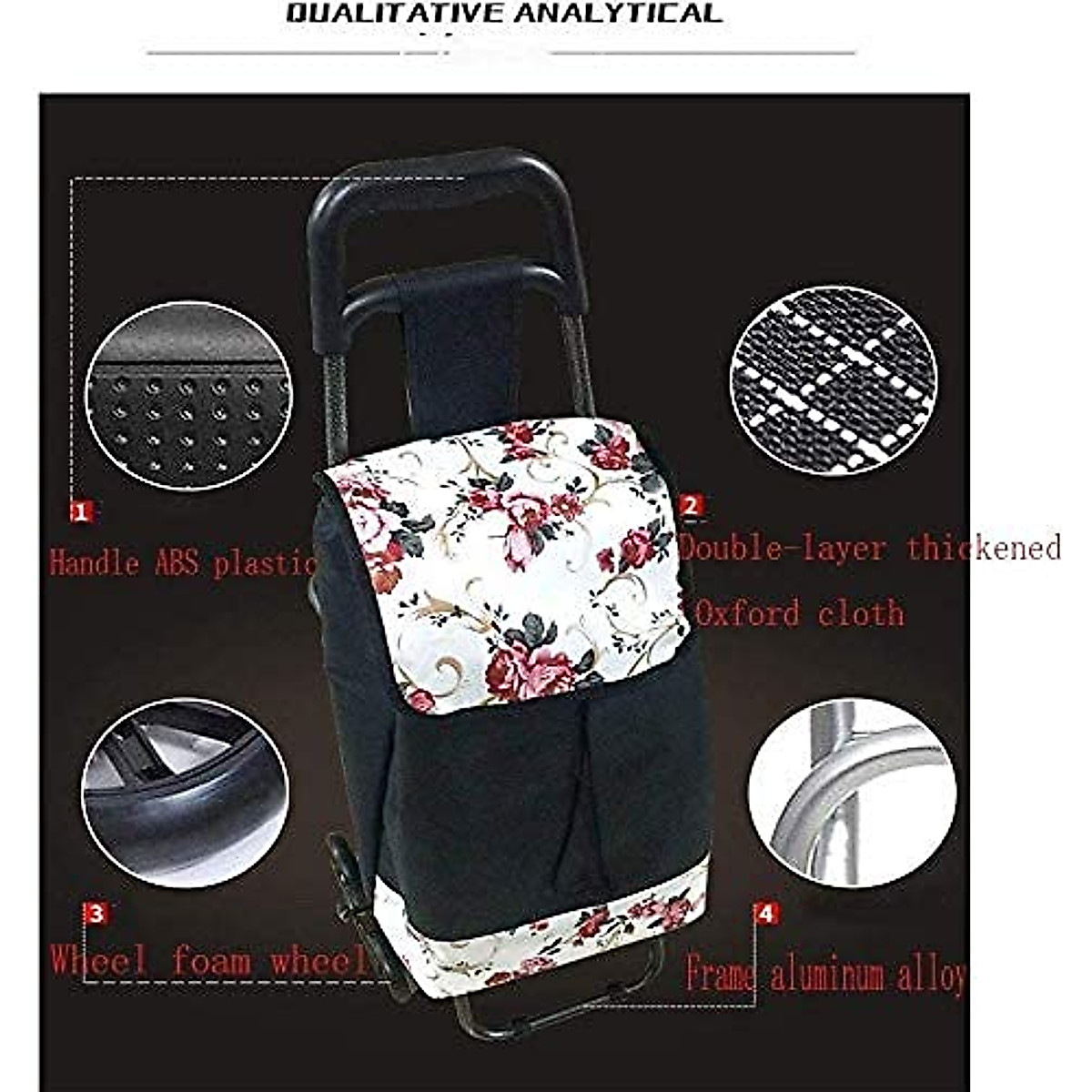 Shopping Trolley on Wheels Multi Function Shopping Cart Trolley On Wheels with Seat Fold Down Seat Lightweight Stair Climbing Cart with Removable Waterproof Oxford Cloth Bag Storage Hand Trucks,Sho