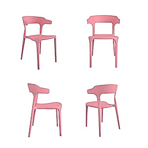 Novogratz Poolside Collection, Felix Stacking Dining Chairs, Indoor/Outdoor, 2-Pack, Pink
