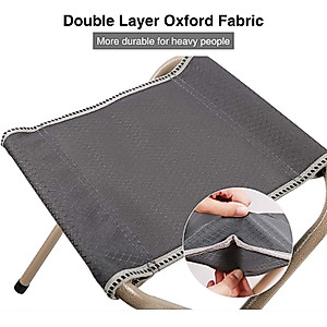 REDCAMP 2 Pack Folding Camping Stool for Adults, 15 Inch Tall Sturdy Portable Camp Stools for Outdoor Fishing Hiking, Support 300 LBS Capacity, Gray