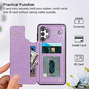 BENTOBEN Samsung Galaxy A32 5G Wallet Case, PU Leather Heavy Duty Rugged Shockproof Protective Cases with Card Slots Cash Holder Phone Case for Samsung Galaxy A32 5G 6.5 Inch 2021, Purple
