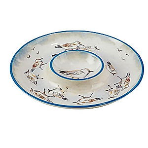 Certified International Shorebirds Chip & Dip, 13.5" Diam x 1.75"