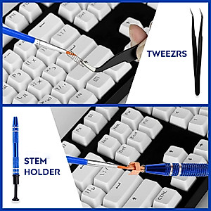 8PCS Keyboard Lube Kit for Keyboard switches Contain Keycap Puller, Switch Puller, Lube Brush, Keyboard Tweezers, Stem Holder, Parts Tray, Apply to Gaming Keyboard & Mechanical Keyboard