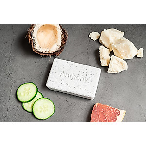 Anthony Shaving Cream Mens Sensitive Skin 6 Fl Oz and Anthony Mens Soap Bar Exfoliating Soap 5 Oz