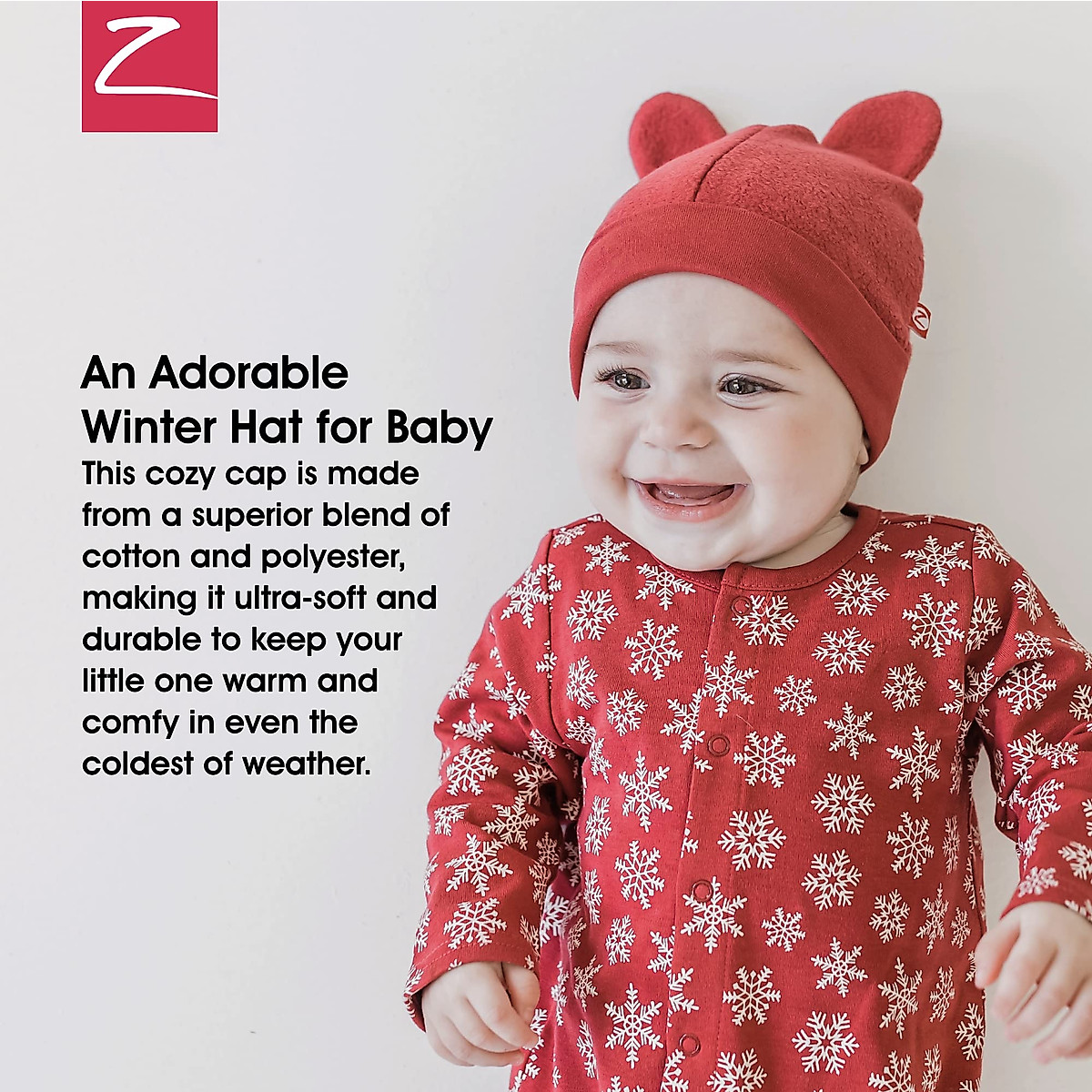 Zutano Unisex Baby Fleece Hat, Winter Baby Hat for Boys and Girls, Cold-Weather Baby Gear, Infant Cap, Baby Pink, 3M