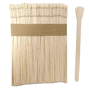 Honbay 100PCS Wooden Wax Sticks Wax Spatulas Applicator Sticks for Face Lip Hair Eyebrow Removal (4.9 Inch)