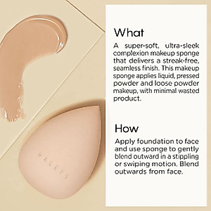 HALEYS Full-Coverage Concealer Set (Light/Medium-Warm): Re-wind Blurring Full Coverage Concealer, Brighten, Reduce dark circles and fine lines, Longwear, Lightweight, Re-mix Makeup Sponge, Smooths