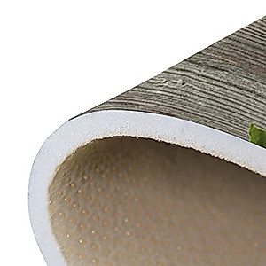 ALAZA Yellow Floral Sunflower Wooden Non Slip Area Rug 5' x 7' for Living Dinning Room Bedroom Kitchen Hallway Office Modern Home Decorative