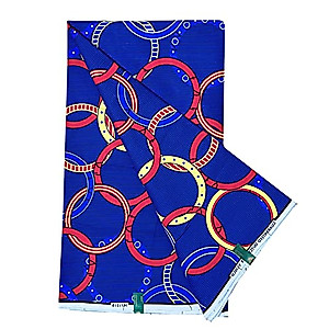 ADWAXDA African Fabric 6 Yards Cotton Wax Print Kente Cloth Ankara Fabric Wax Material for Sewing Dress Clothing(FC044)