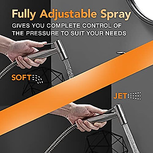 NRA Trader - Handheld Bidet Sprayer Kit, Stainless Steel Bidet Attachment for Toilet and Wall Mounting Options, Multifunctional Handheld Bidet for Personal Washing, Cleaning Things, Pets and More