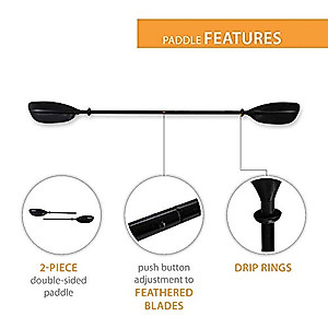 Lifetime 91076 Lite Elite Kayak Paddle, Black, 86.6 inches